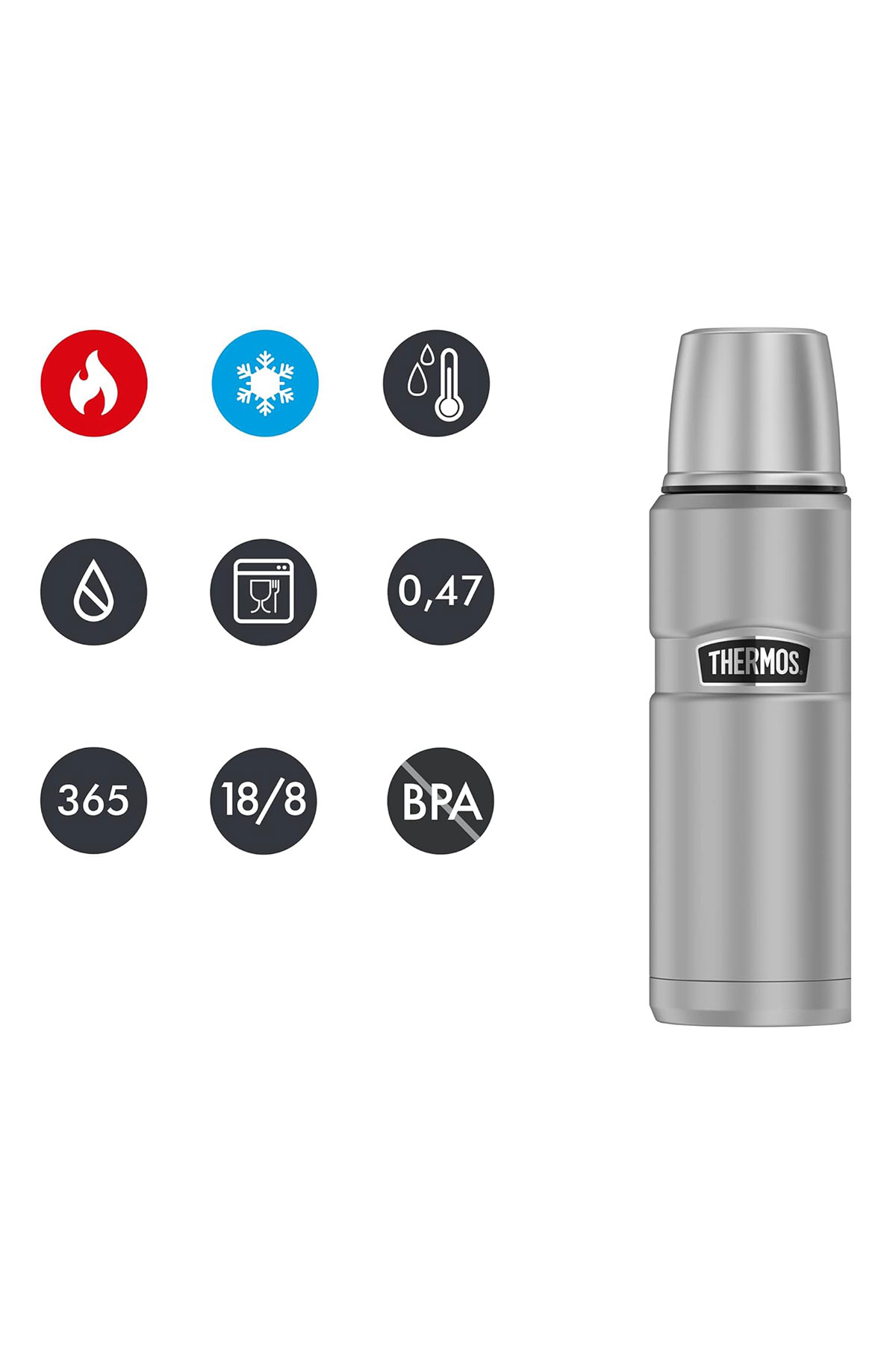 Thermos Gümüş Termos Staınless King Large 1.2L - 1,890.00 TL